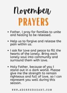 12 Prayers for The Month of November – Adorned Heart